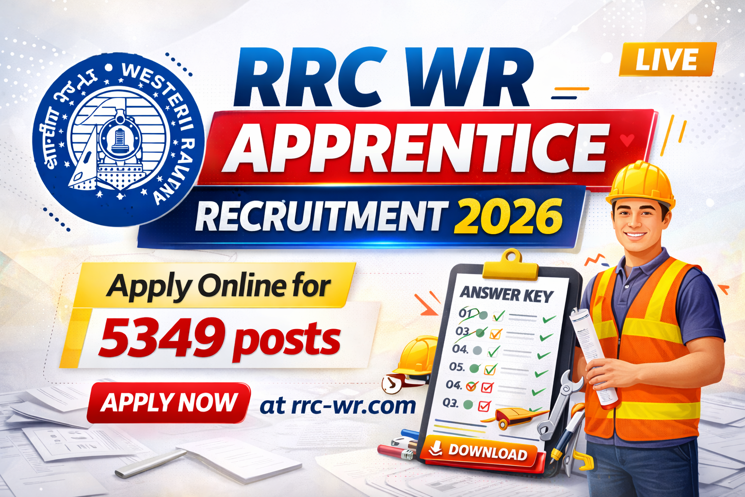 RRC WR apprentice recruitment 2026: Apply online for 5349 posts at rrc ...
